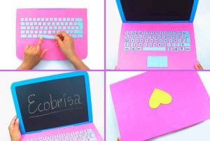 Laptop de juguete con cartón | Ecobrisa Manualidades