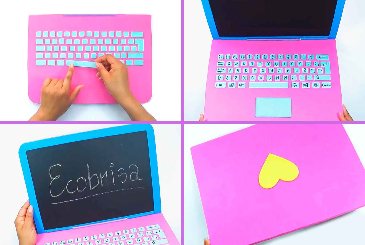 Laptop de juguete con cartón | Ecobrisa Manualidades